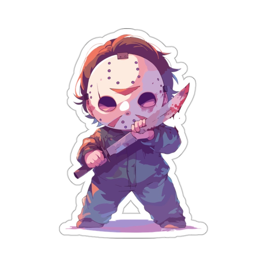 Halloween Sticker | Killer Hockey Mask Sticker | Horror Character Decal ...
