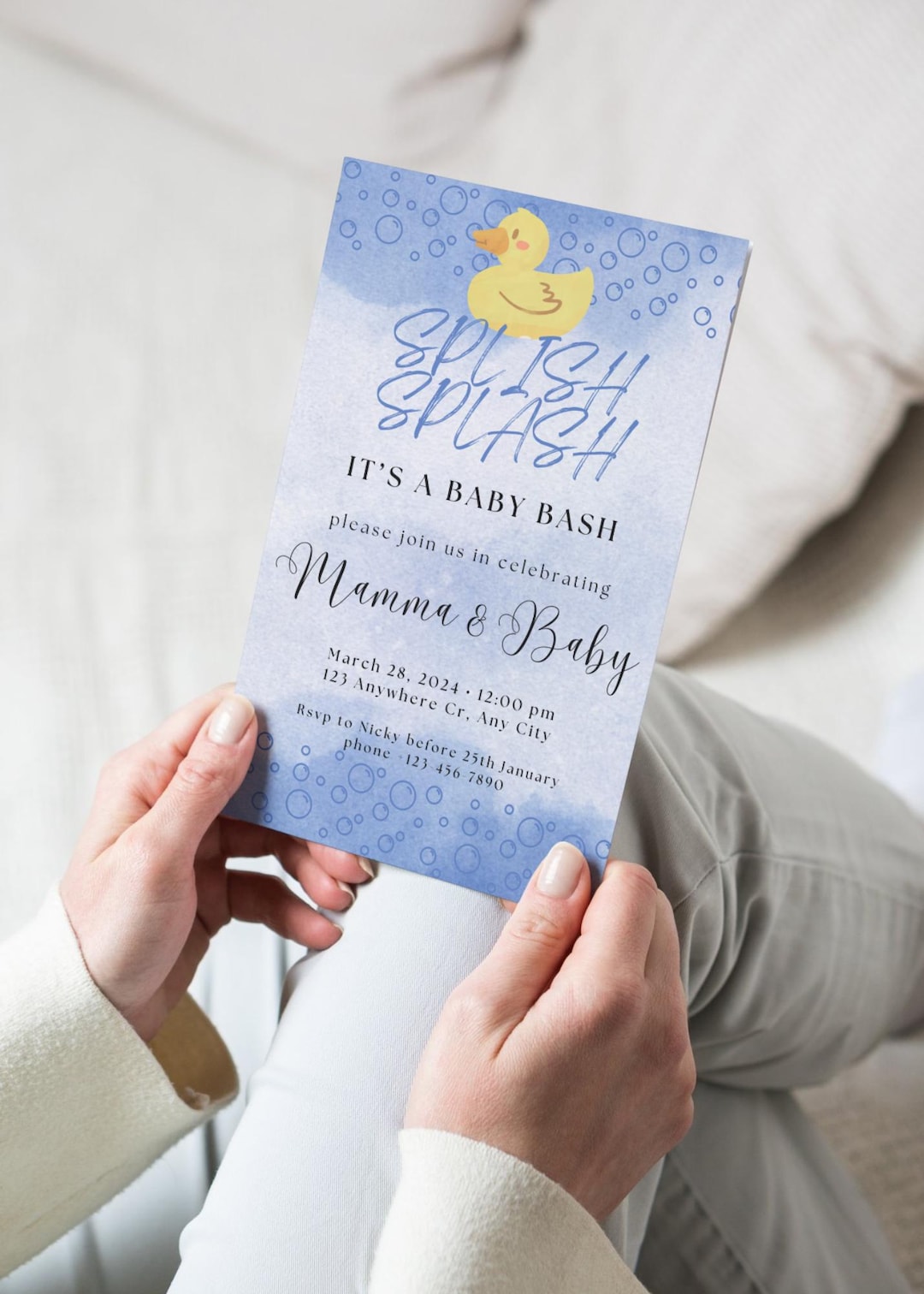 Splish Splash Baby Shower Invitation | Gender Neutral, Bath Theme (edit ...