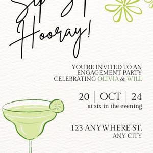 Sip Sip Hooray Engagement Party Invitation Template (digital Download ...