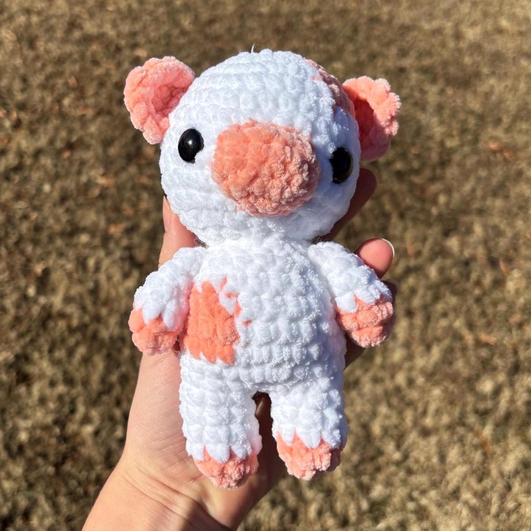 Crochet Peach Cow - Etsy