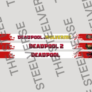 Deadpool 1, Deadpool 2 & Deadpool and Wolverine, Steelbook Spine Covers ...