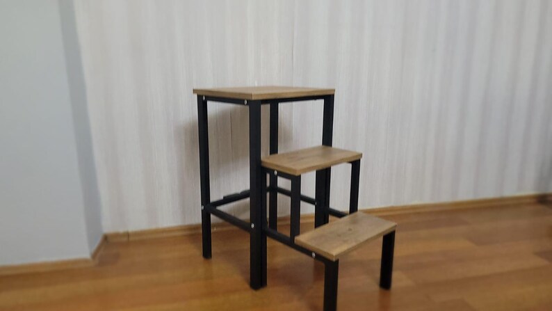 3-step Kitchen Stool, Decorative Ladder, Wooden Step Shelf, Step ...