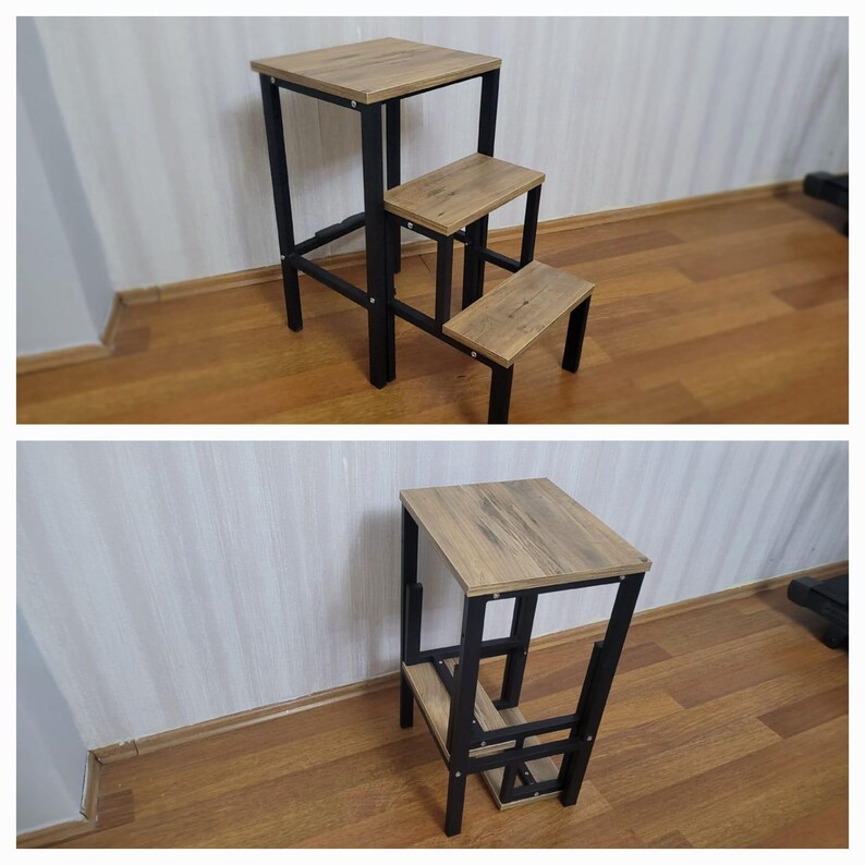 3-step Kitchen Stool, Decorative Ladder, Wooden Step Shelf, Step ...