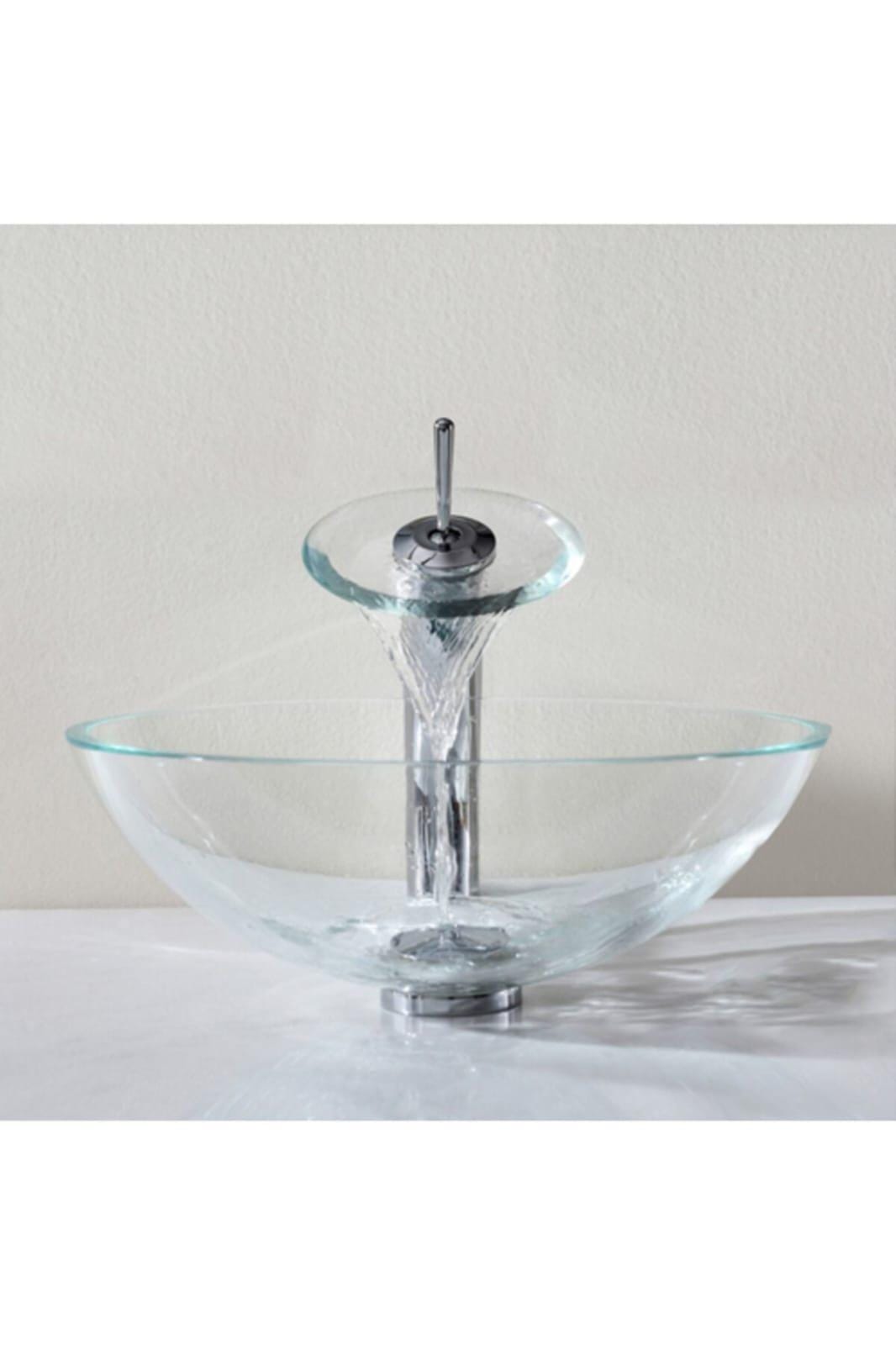 Wooden Sink Countertop Suspended From the Ceiling With a Rope, Glass ...