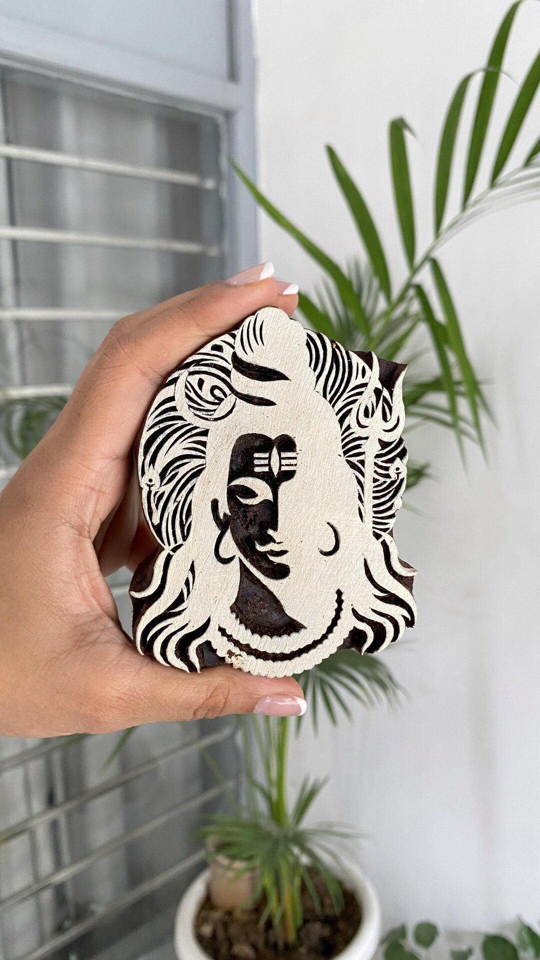 Hand-carved Adiyogi Shiv Ji Wooden Stamp: Spiritual Crafts & Decor - Etsy