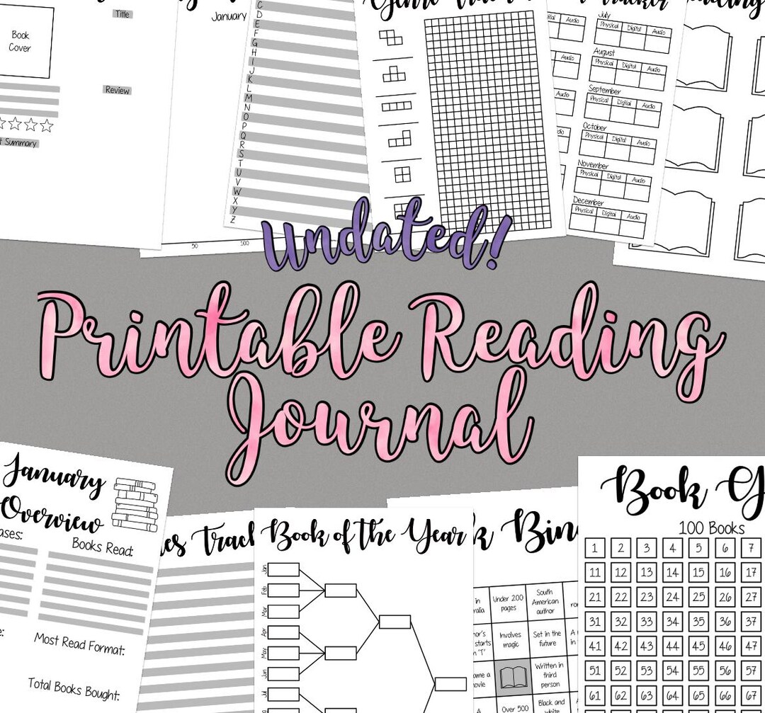 Printable Reading Journal Template PDF File Printable Trackers Reading ...