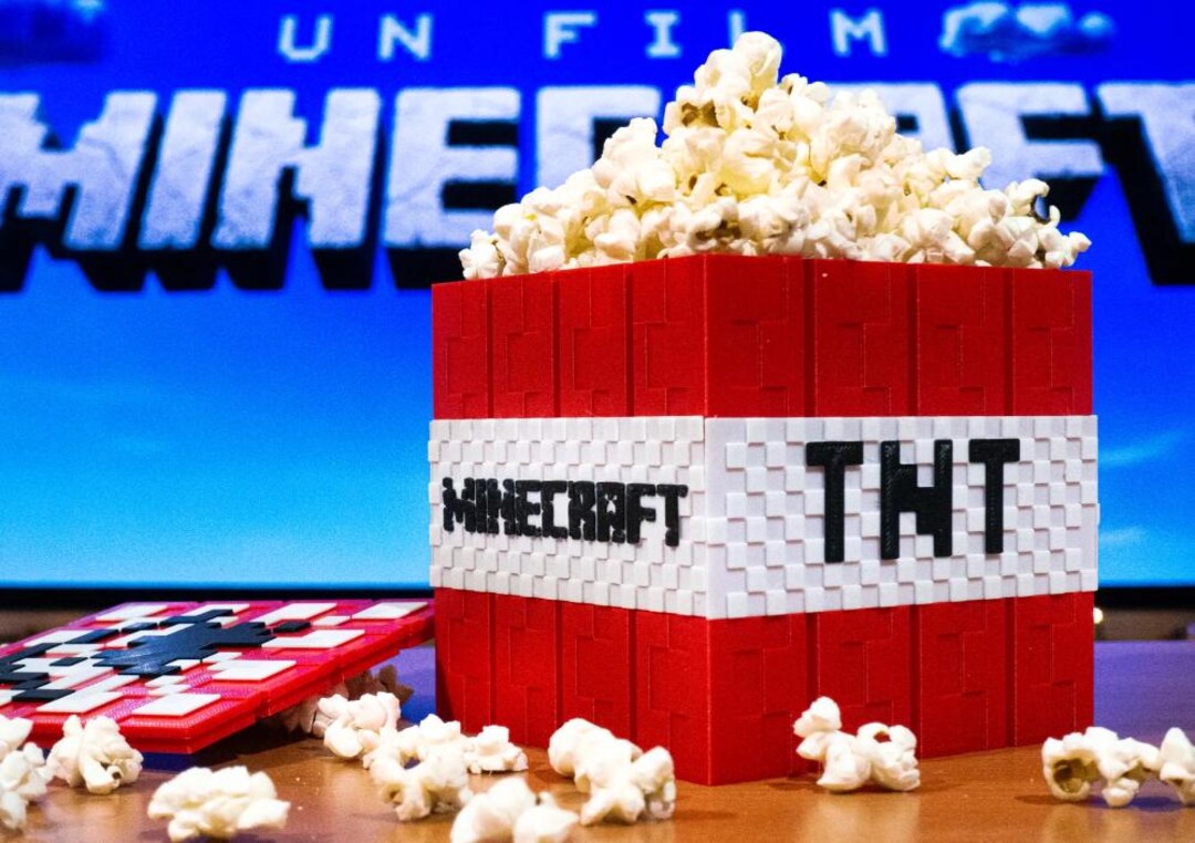 Minecraft Movie TNT Popcorn Bucket - 3D Printed Popcorn Container - Etsy