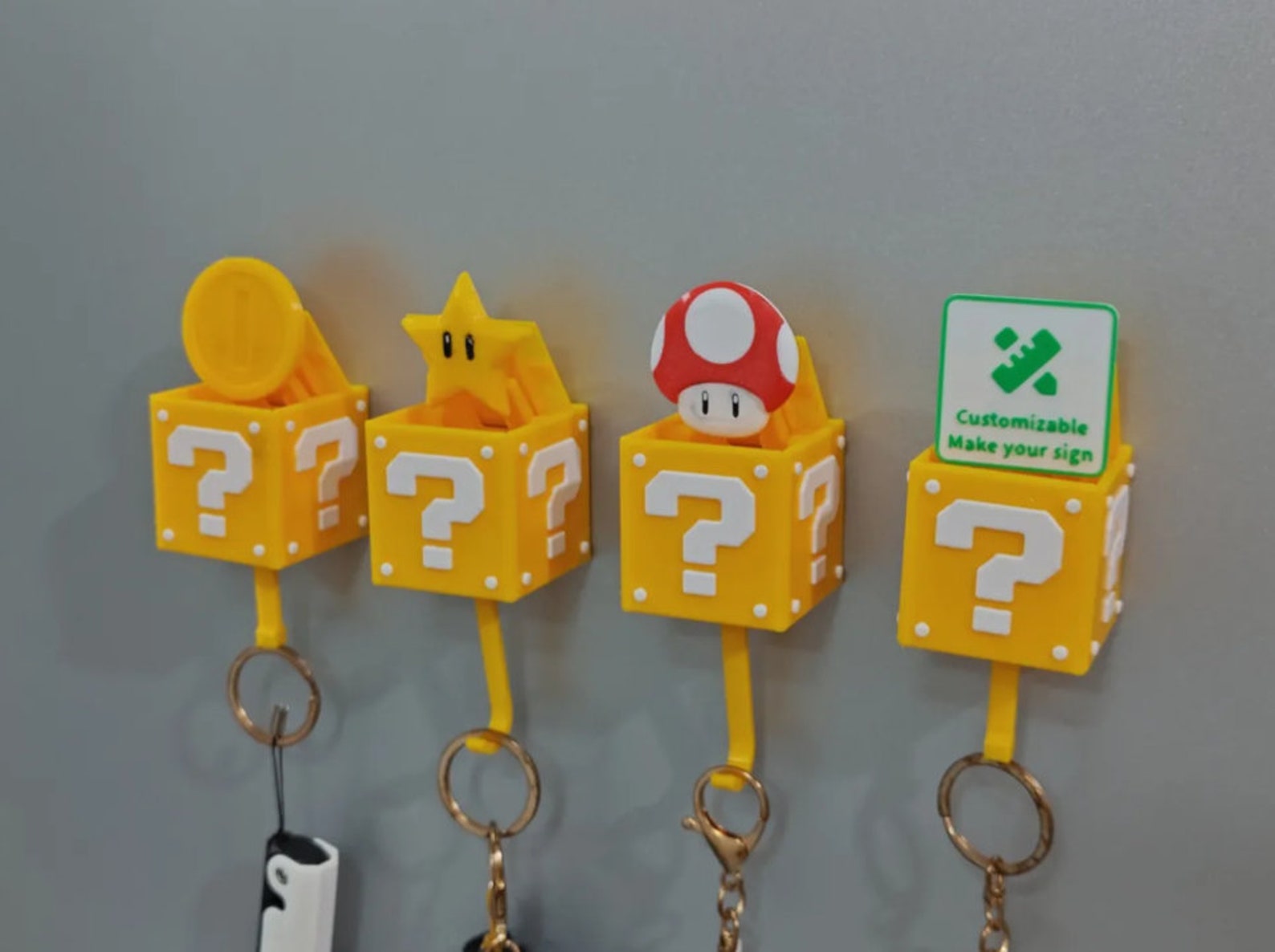 Super Mario 4-key Hook 3D Printed Wall Organizer - Etsy