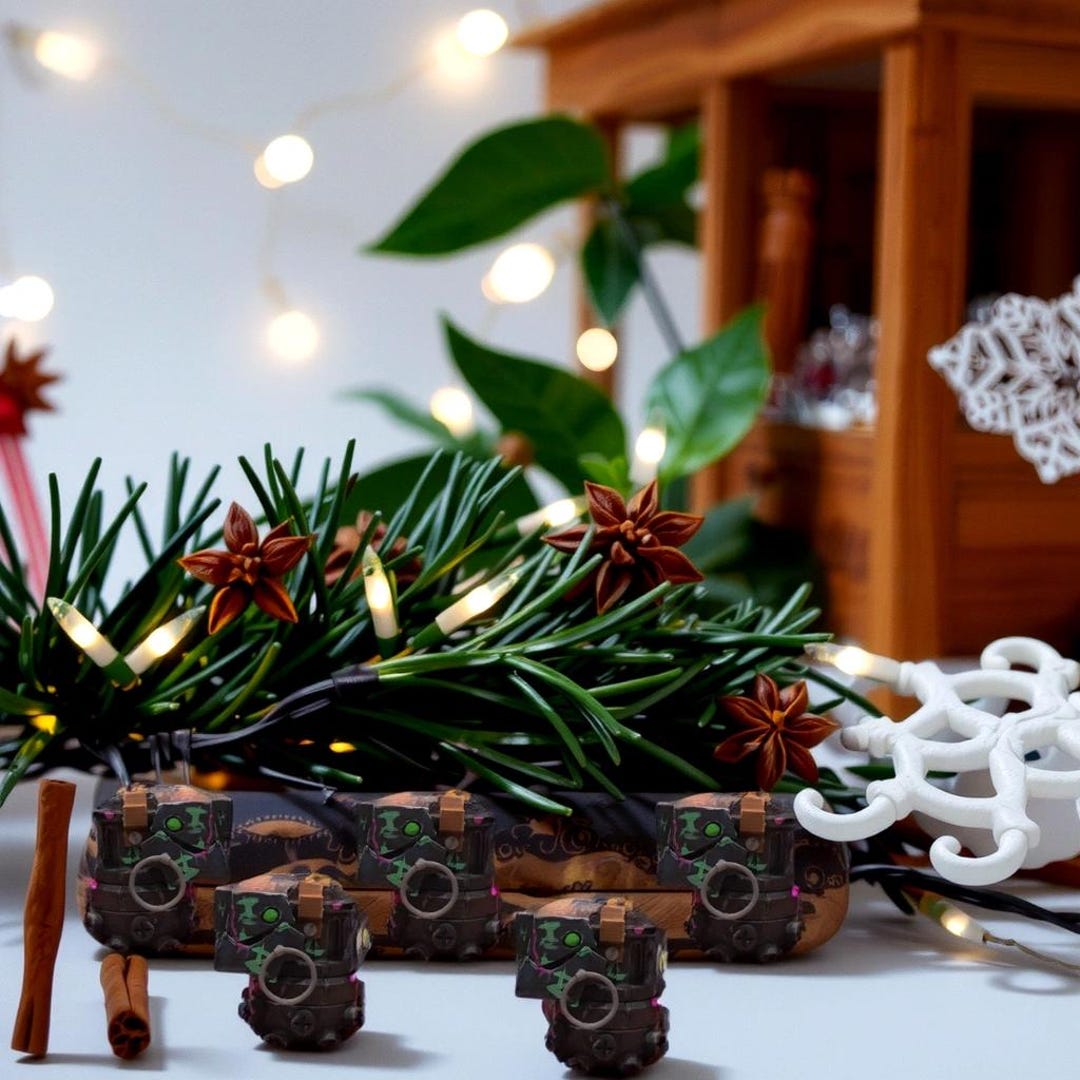 Arcane Christmas Tree Ornaments 5 Cm 5 Peices, Arcane Christmas Decor ...