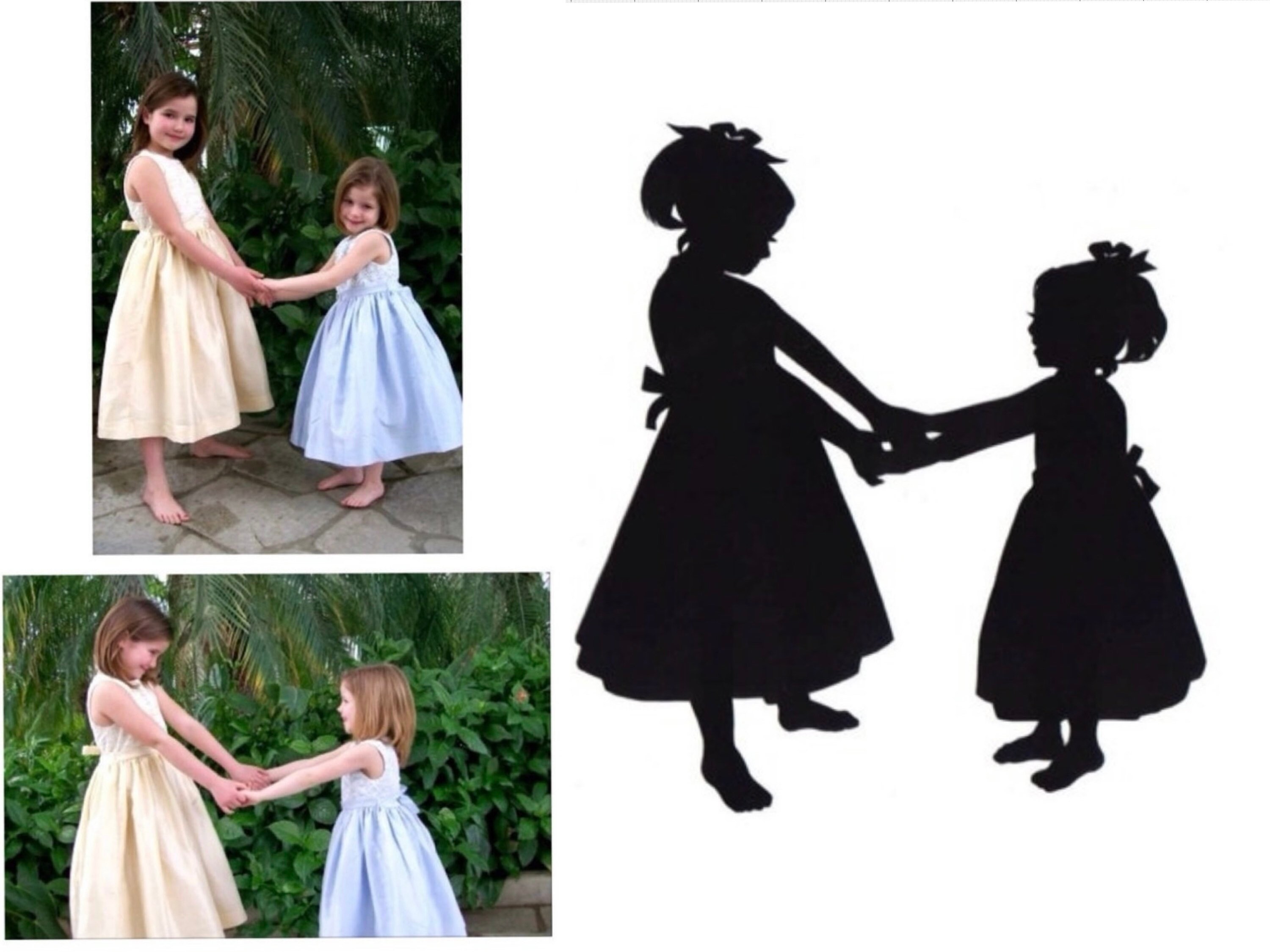 Custom Hand Cut Silhouette 2 Subjects Full Body. frame Not - Etsy