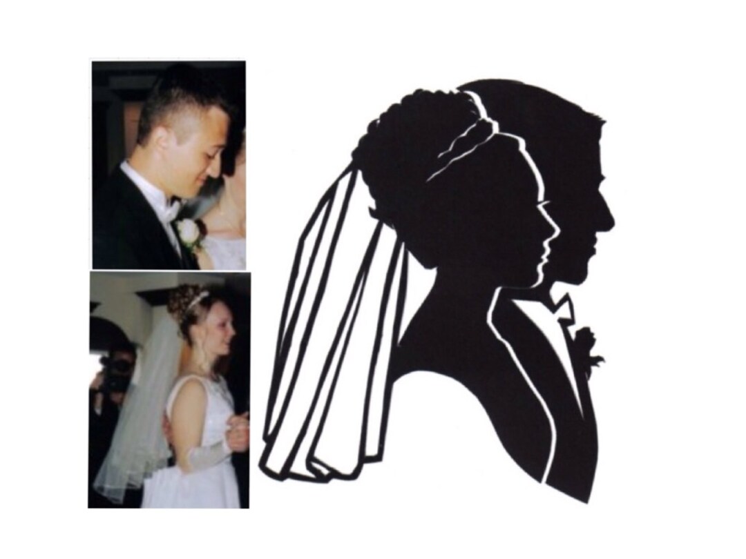 Double Wedding Silhouette Portrait - Etsy