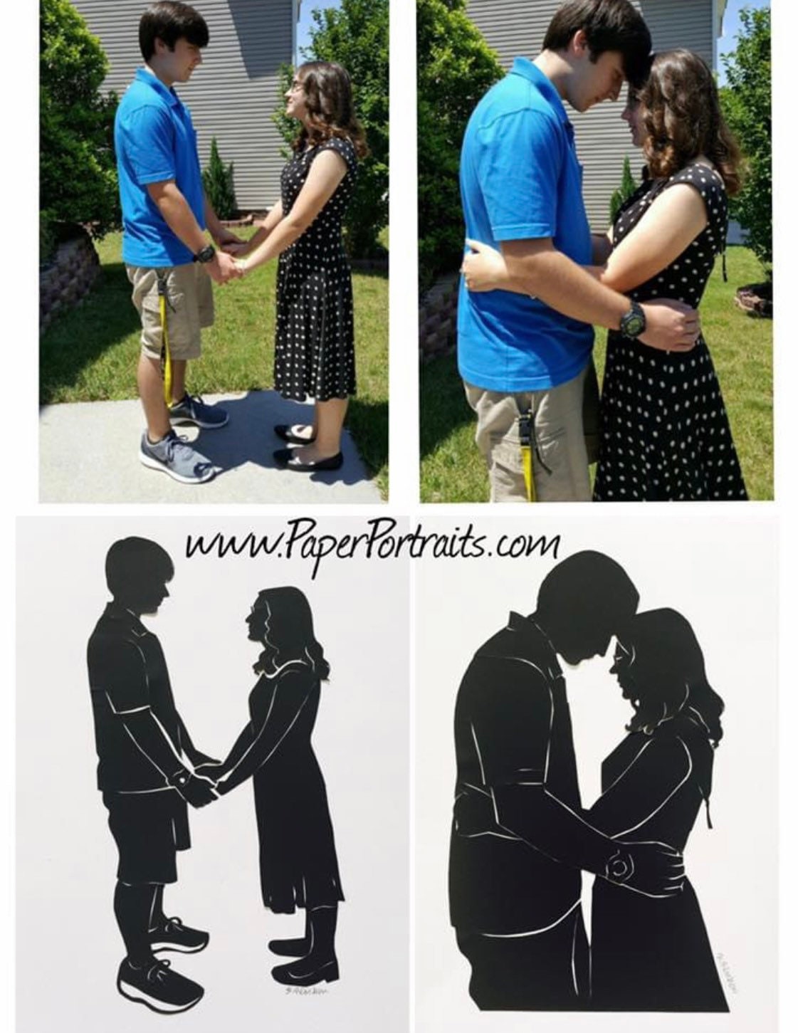 Custom Hand Cut Silhouette 2 Subjects Full Body. frame Not - Etsy