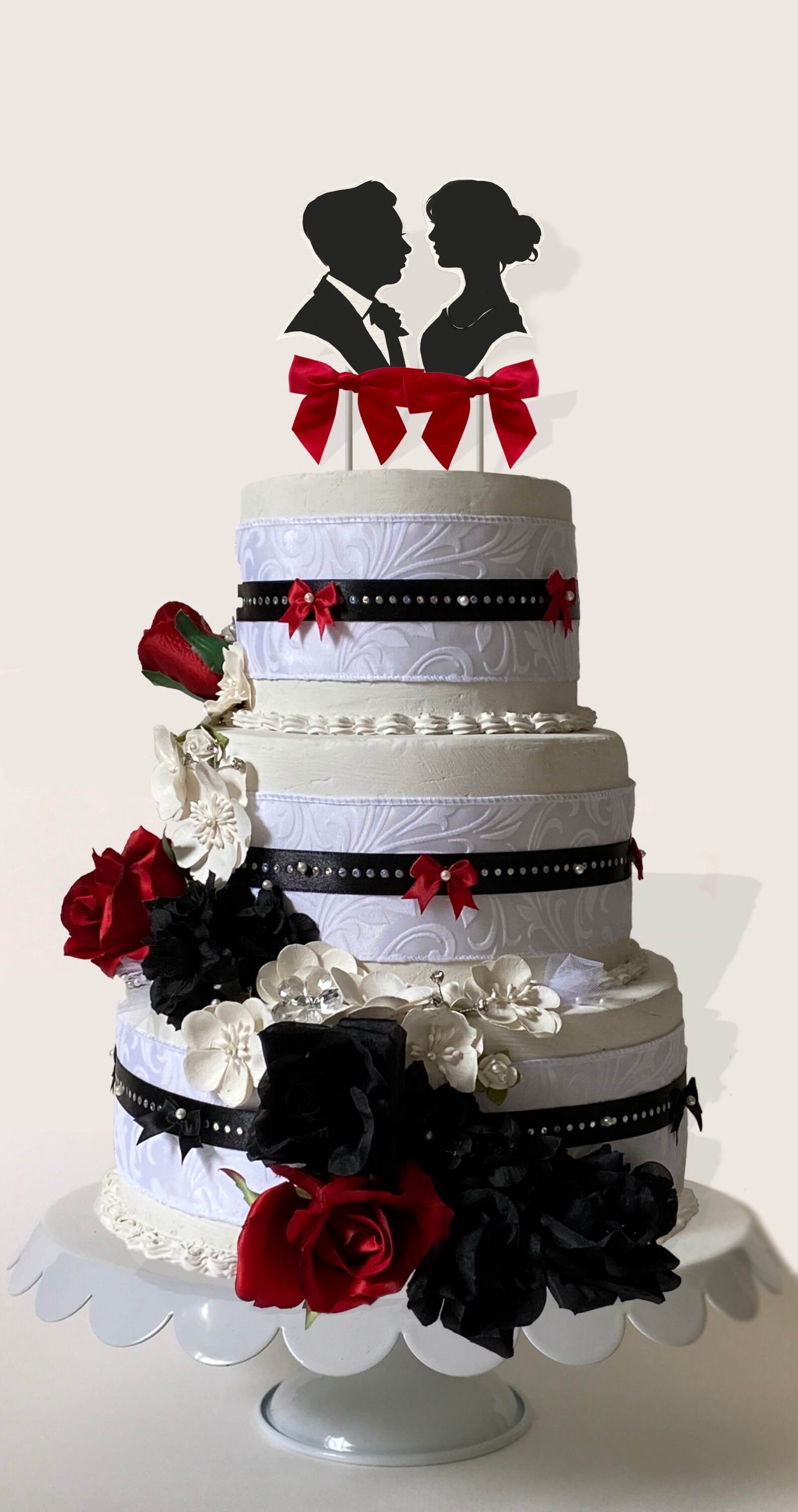 Custom Wedding Cake Topper Silhouette Hand Cut Paper Original | Etsy