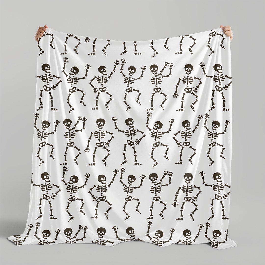 Dancing Skeletons Plush Blanket, Halloween Decor, Soft Velveteen ...