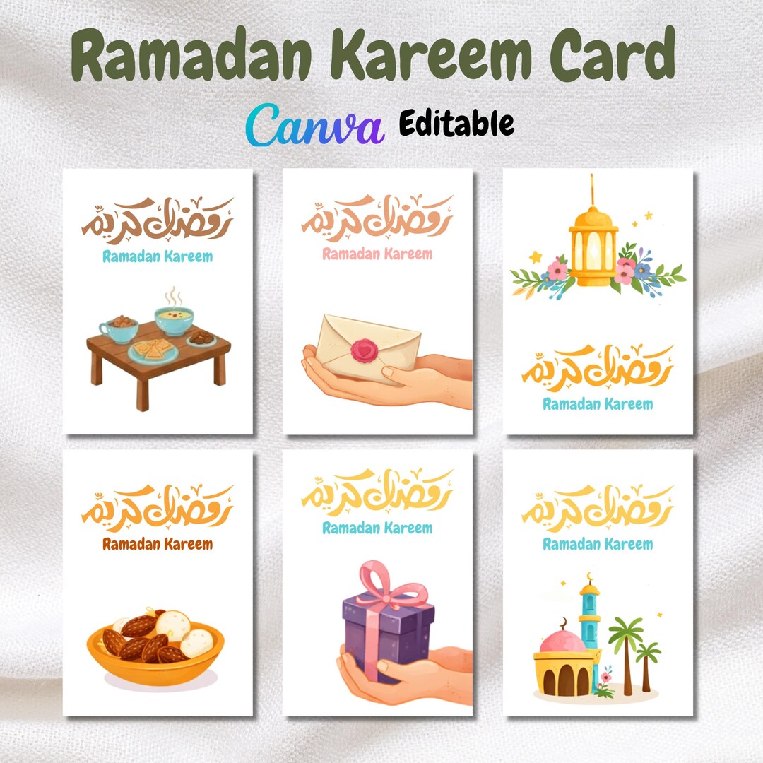 Ramadan Kareem Karte Bearbeitbare Canva Vorlage, Minimal Ramadan Kareem ...