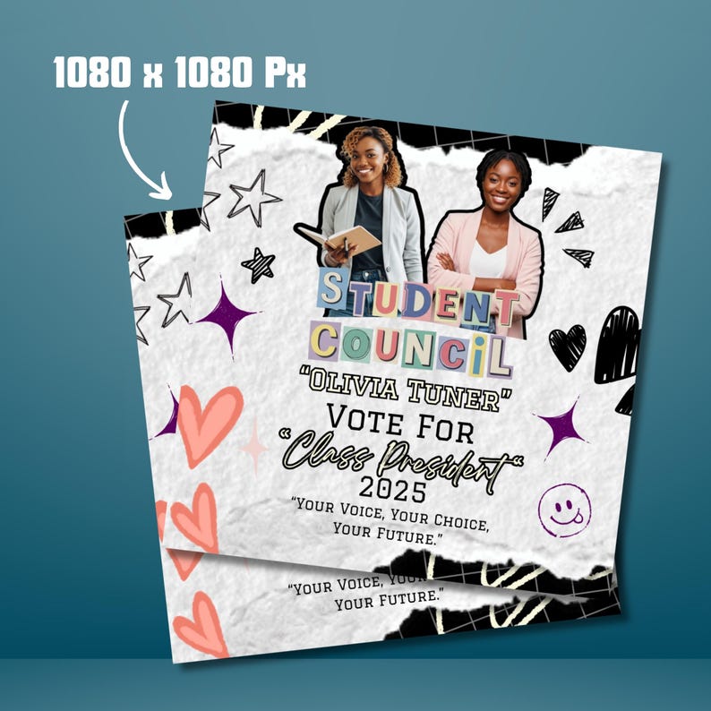 School Campaign Flyer, Editable Canva Poster Template, Student Election ...