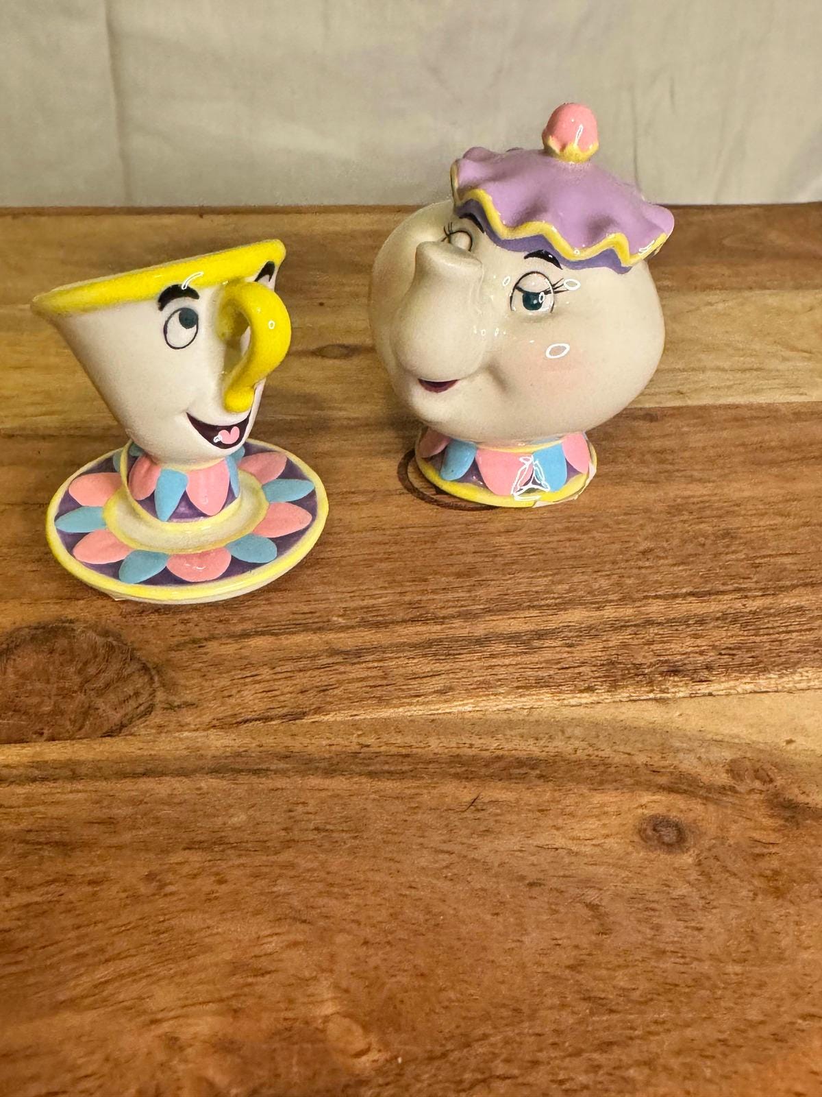Vintage Disney Mrs. Potts & Chip Figurine Set •beauty and the Beast ...