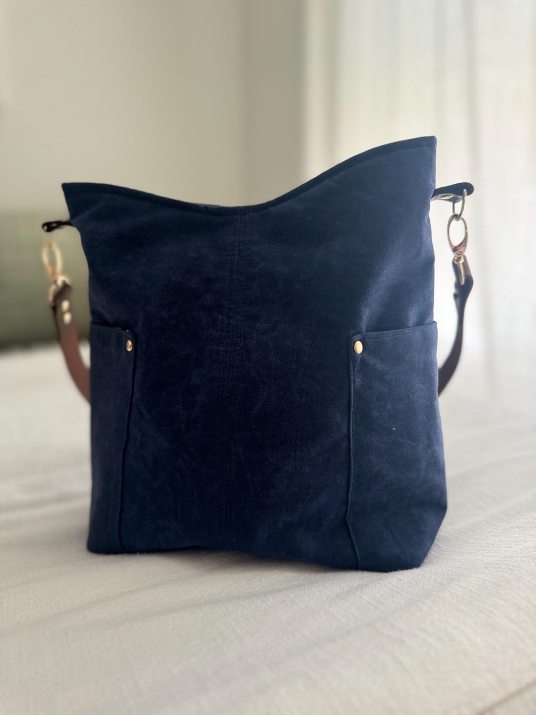 Compass Waxed Canvas Shoulder Bag - Etsy