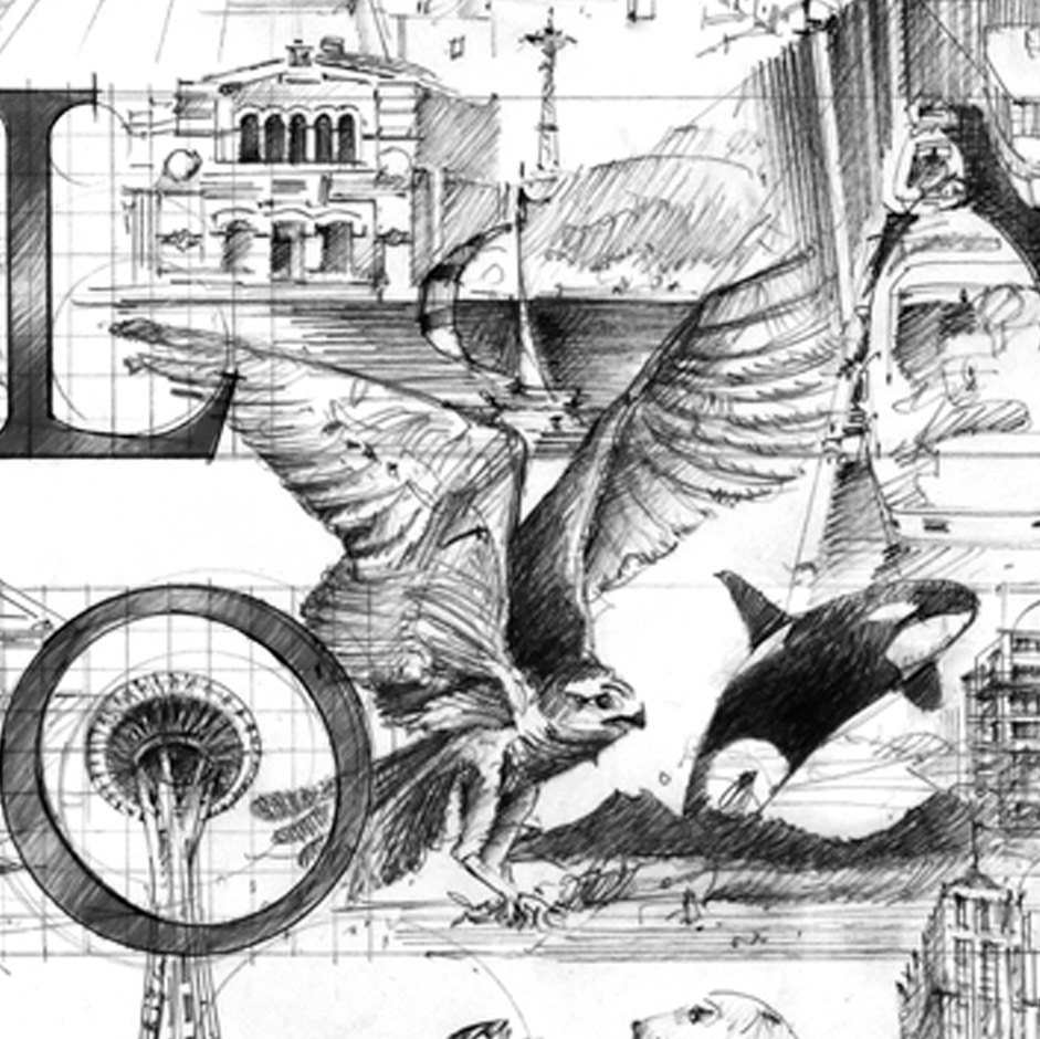 Seattle City Alphabet, Print - Etsy