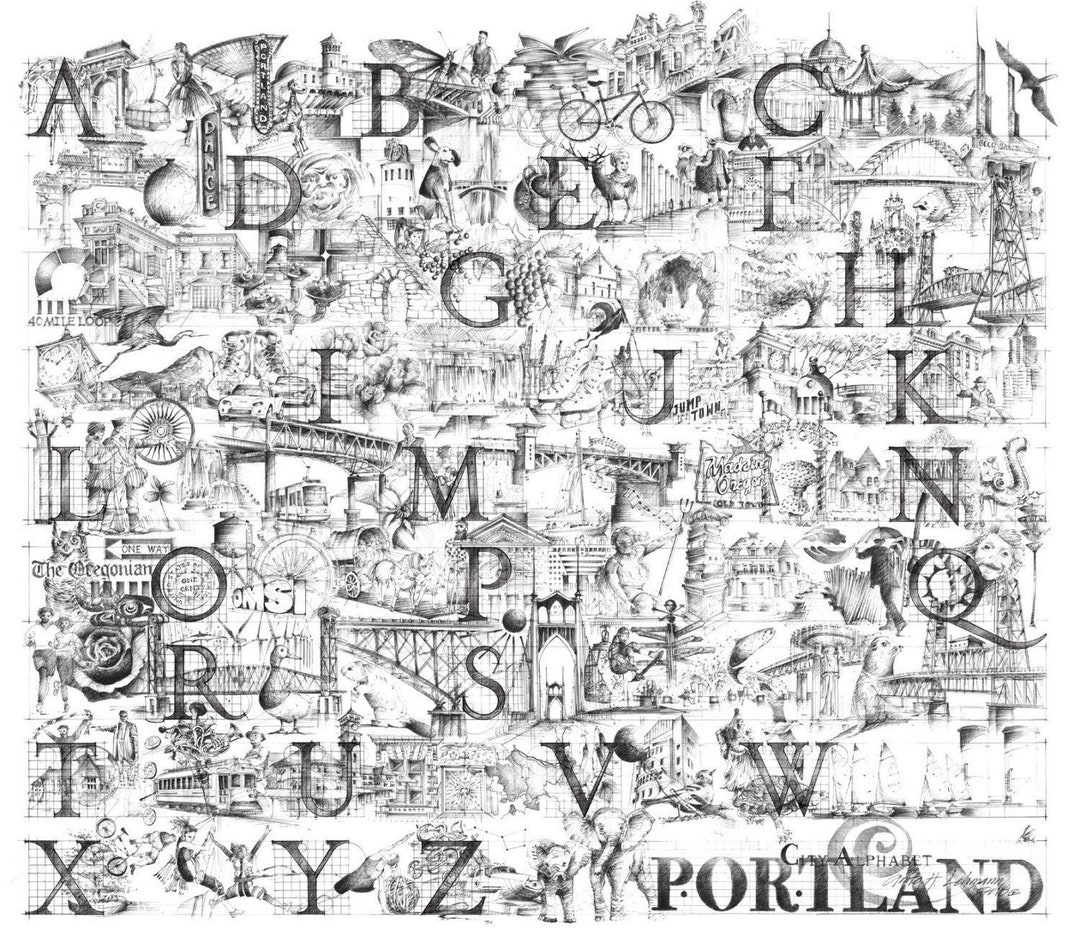 Portland (oregon) City Alphabet, Print - Etsy