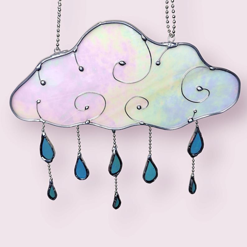 Stained Glass Rain Cloud Suncatcher - Etsy