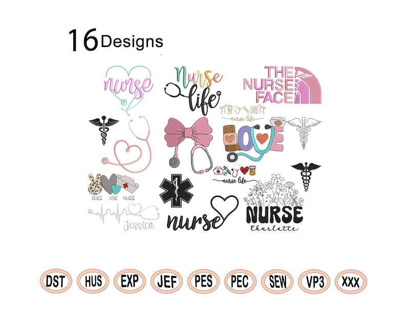 Embroidery Design Bundle Pack Medical Embroidery Designs,healthcare ...