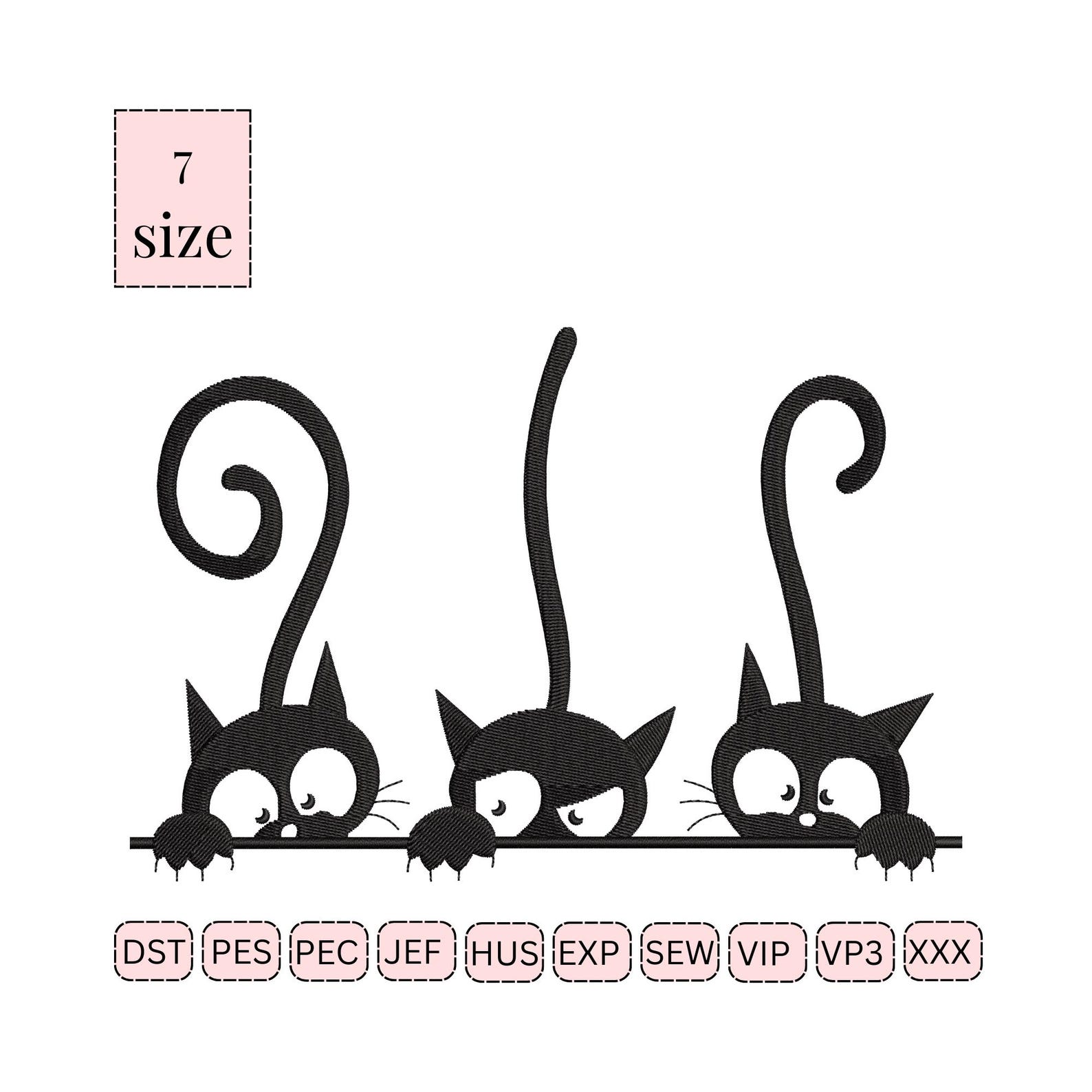 Cats Embroidery Design – Cat Machine Embroidery File , Animal ...
