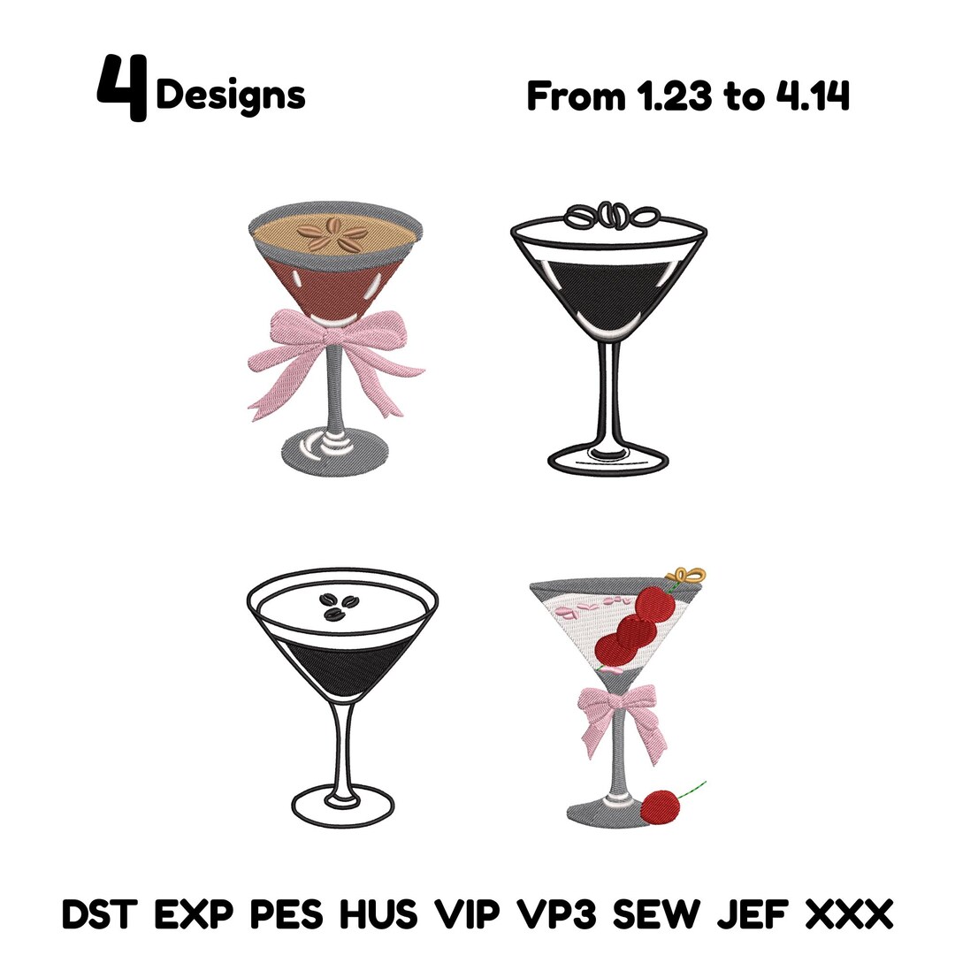 Football Martini Drink Embroidery Design MARTINI SERIES EMBROIDERY File ...