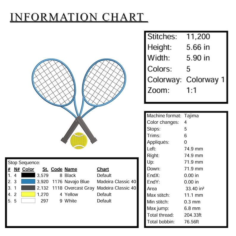 Sports Pack Embroidery Designs Tennis Racquets Rackets Crossed ...