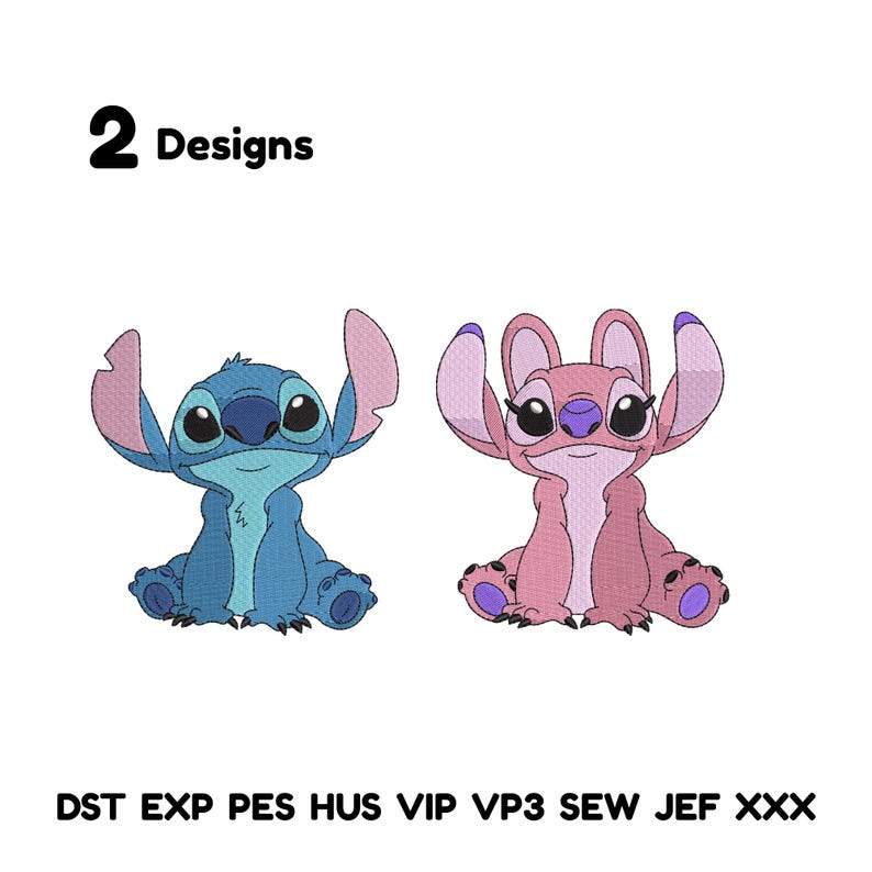 Lilo and Stitch Angel Bundle Embroidery Stitch Embroidery Angel ...