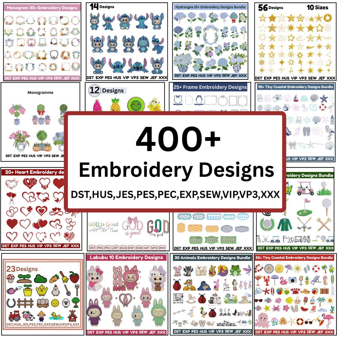 Embroidery Designs Bundle 400+ Emb Design-instant Download Digital ...