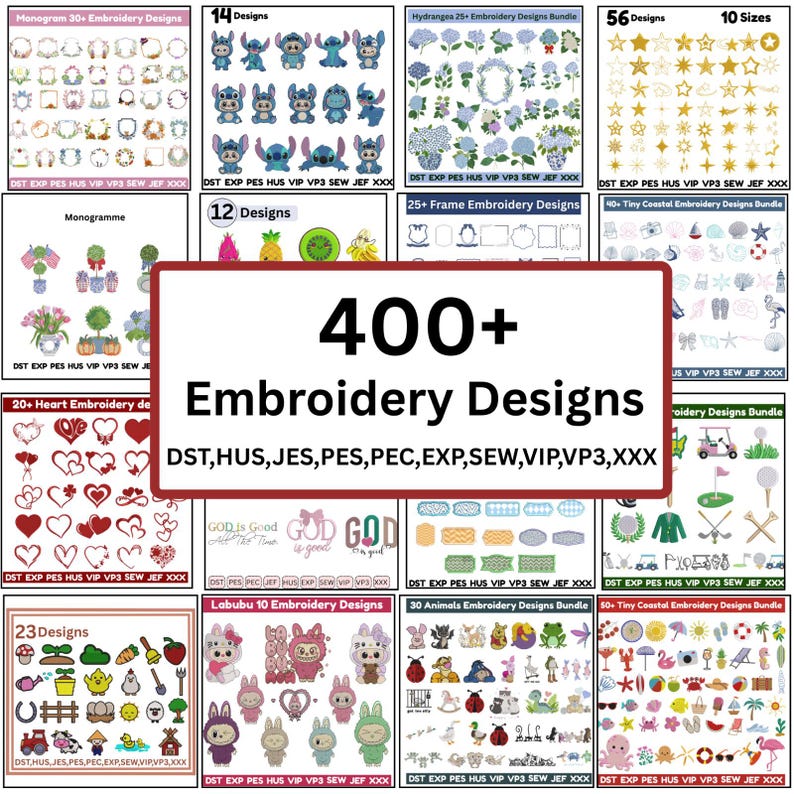 Embroidery Designs Bundle 400+ Emb Design-instant Download Digital ...