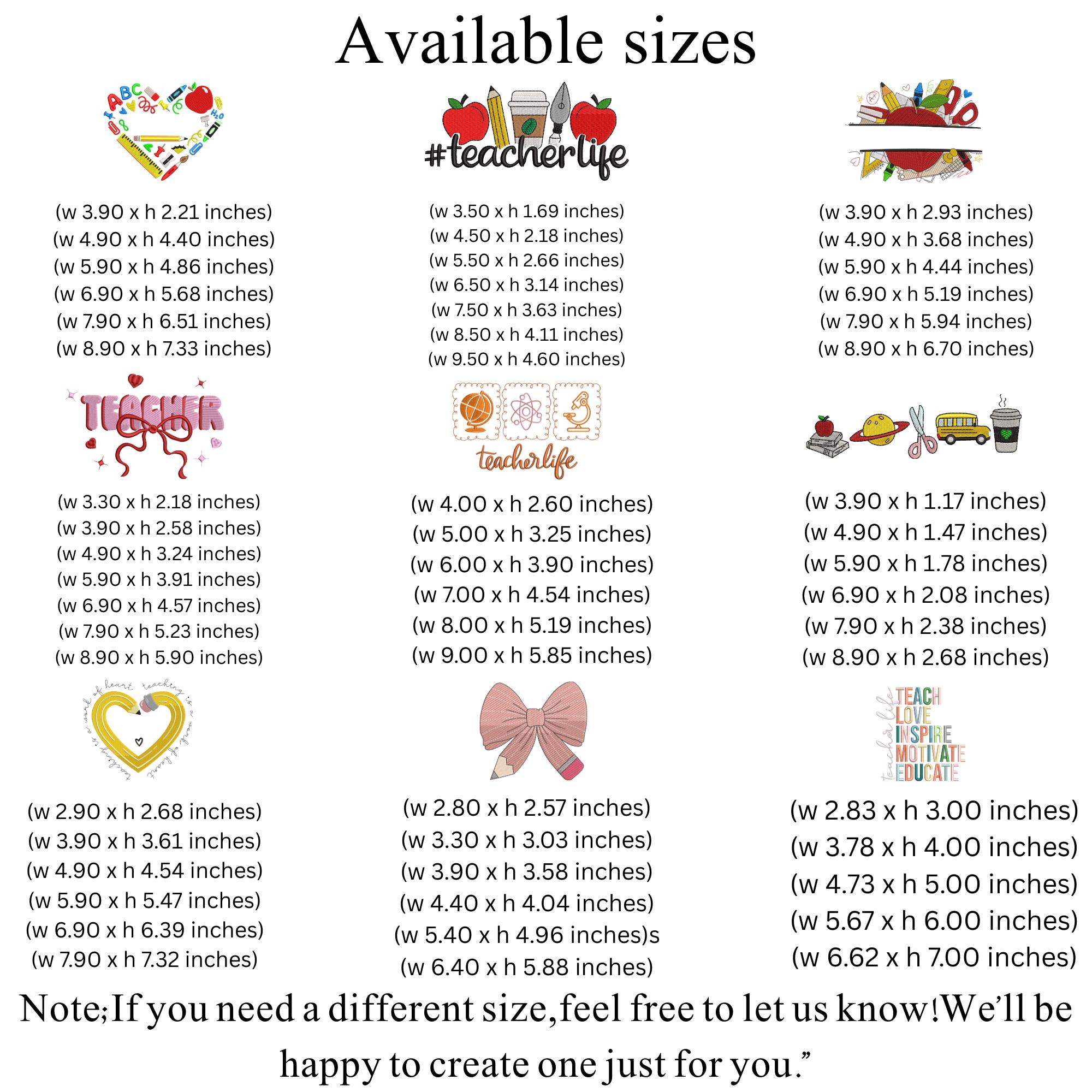 Teacher Embroidery Designs Bundle Back to School Embroidery Designs ...