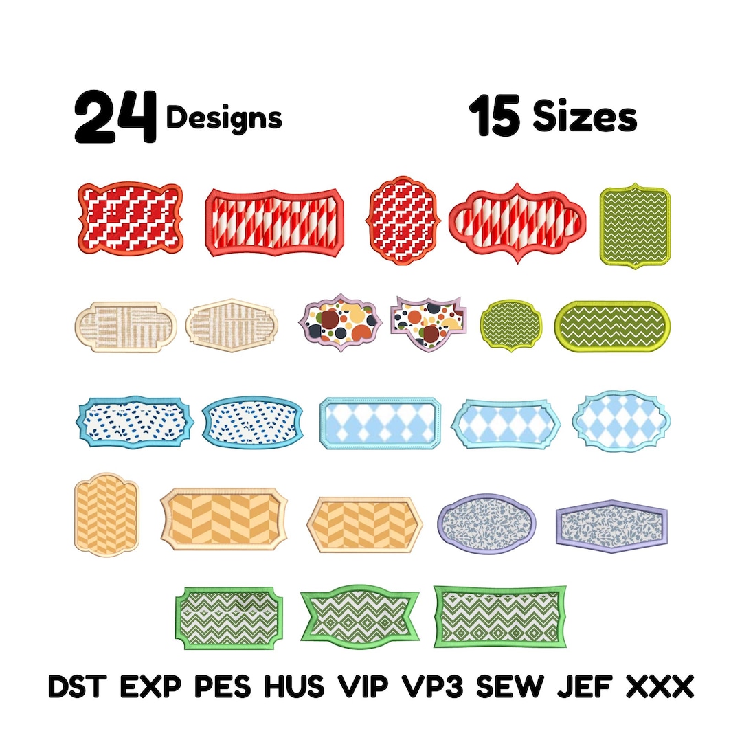Shapes Applique Machine Embroidery Designs Pack Frame Applique ...