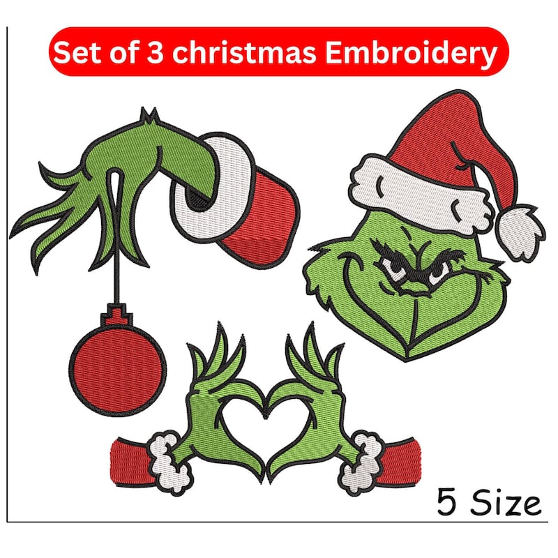 Grinch Embroidery Design - Etsy