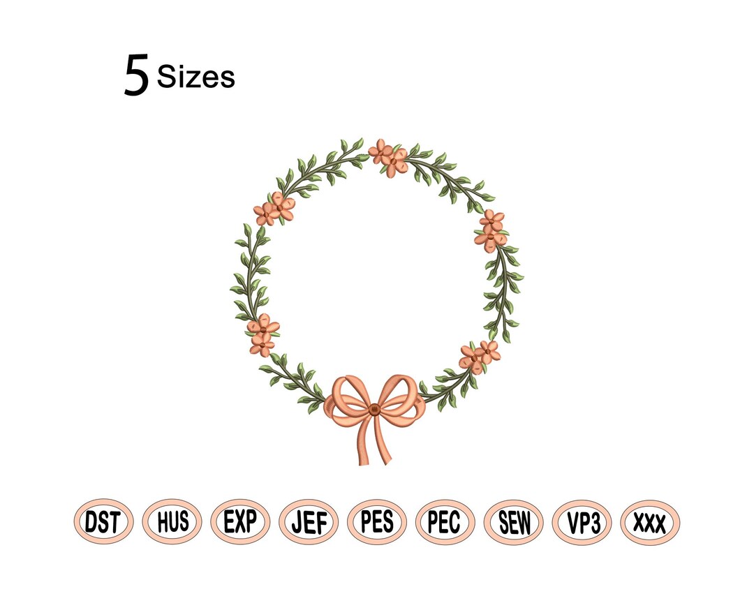 Flower Frame Embroidery Designs-flower Monogram Embroidery Pattern ...