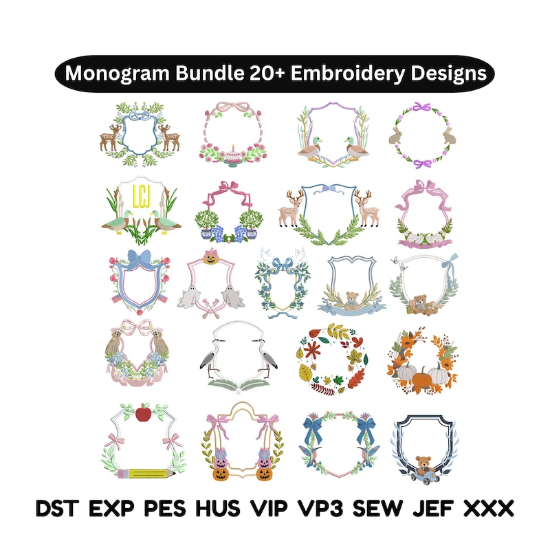 Embroidery Crest Bundle - Etsy