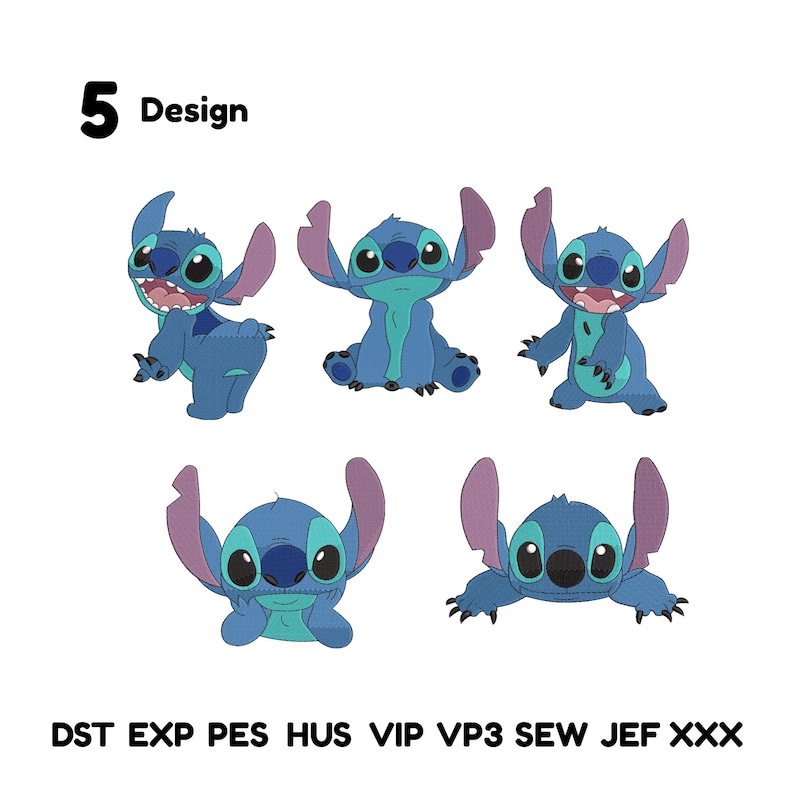 Stitch Lilo Embroidery Machine File, Cute Baby Stitch Embroidery Cute ...