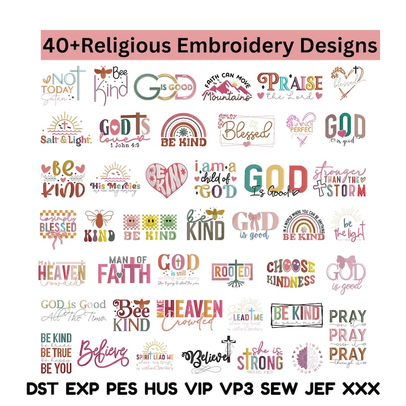 Religious Mini Embroidery Design Bundle,bible Verses Embroidery,faith ...