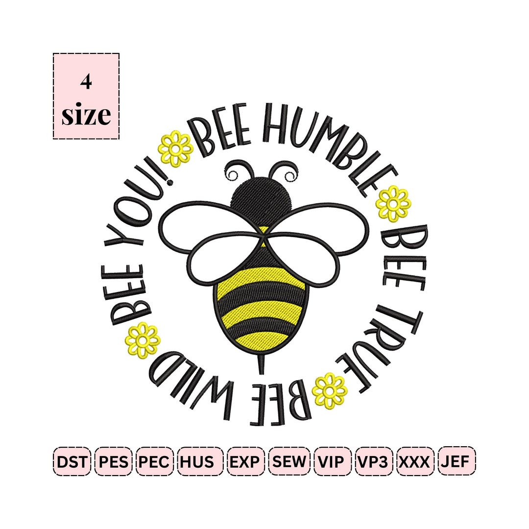 Mini Bee Flying Embroidery Design, Cute Bee Machine Embroidery Design ...