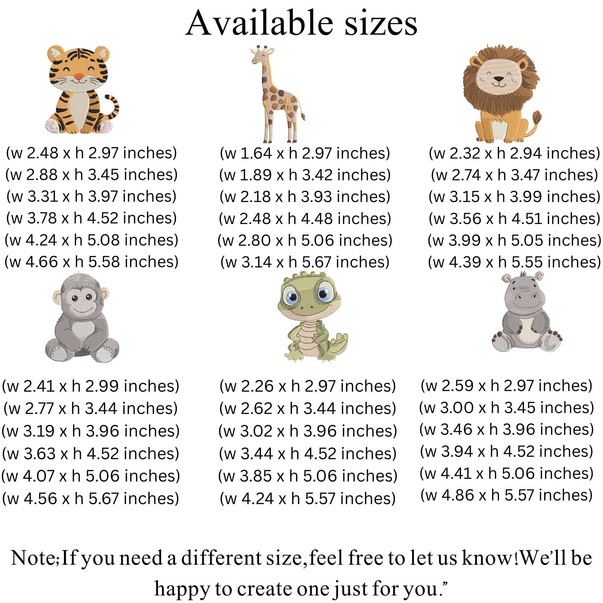 Safari Animals Embroidery Bundle Zoo Animal Machine Embroidery Cute ...