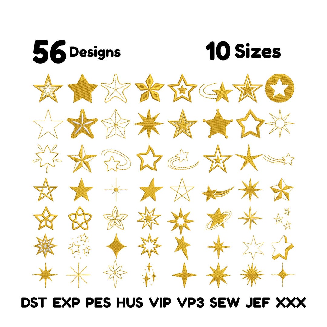 Mini Star Embroidery Designs Small Star Embroidery Star Embroidery ...