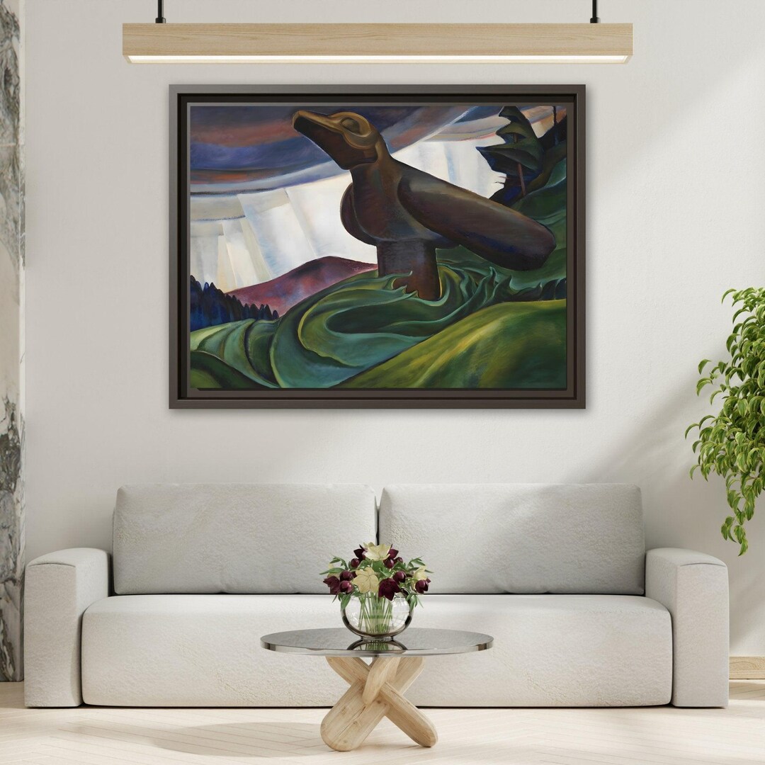 Emily Carr Big Raven - Framed Canvas Wall Art Print Reproduction in ...