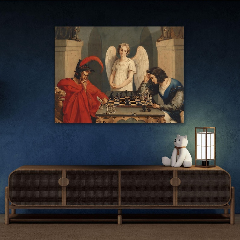 Faust and Mephistopheles Playing Chess the Devil's Checkmate Canvas ...