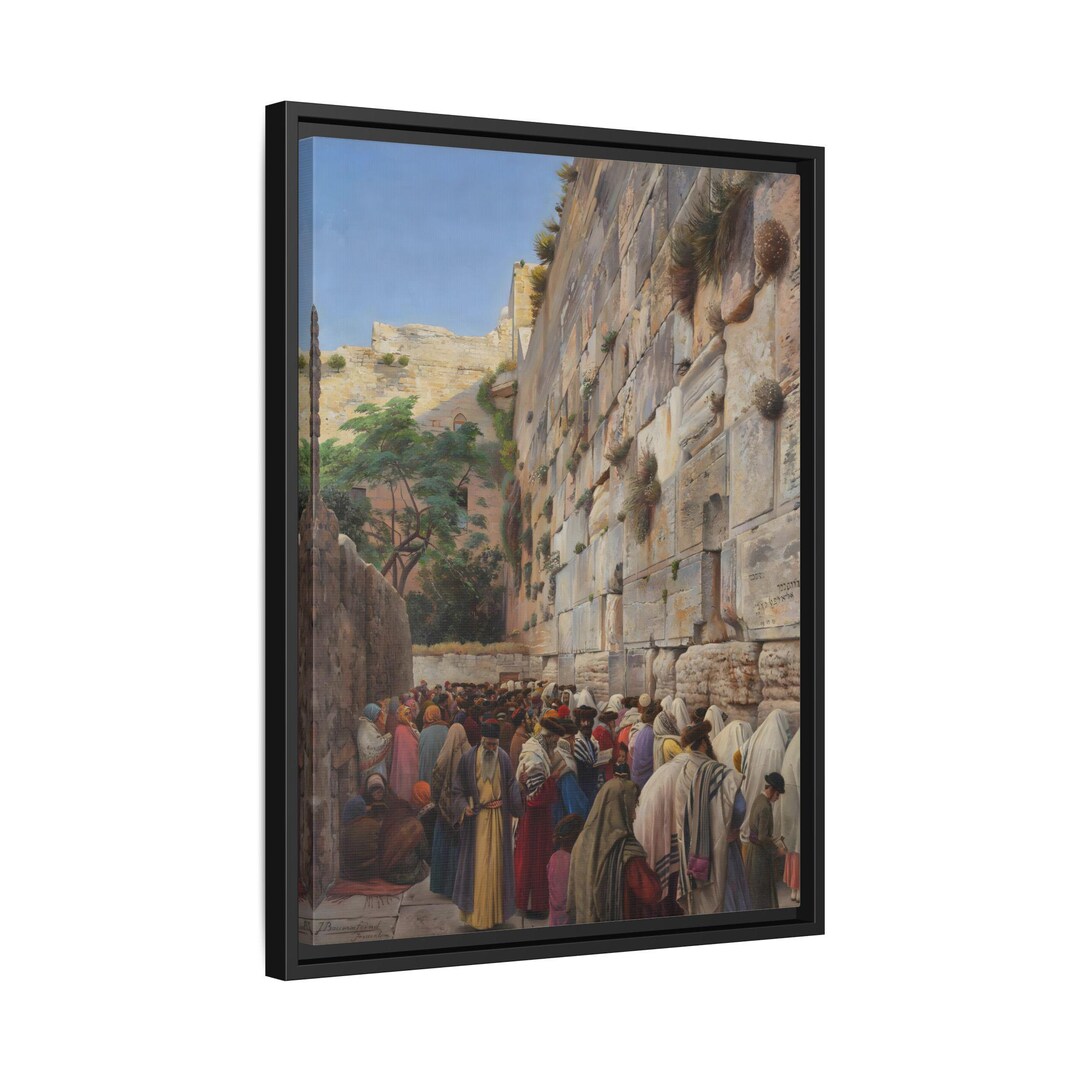 Western Wall Painting Jerusalem Jewish - Framed Canvas Wall Art Print ...