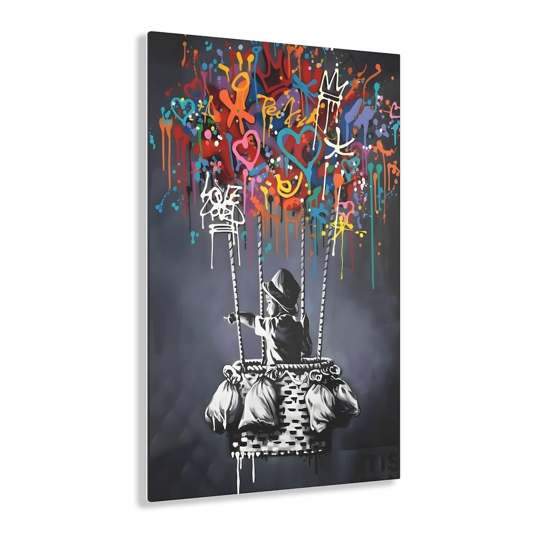 Banksy Child With Balloons Acrylic Glass Wall Art Print Reproduction - Etsy