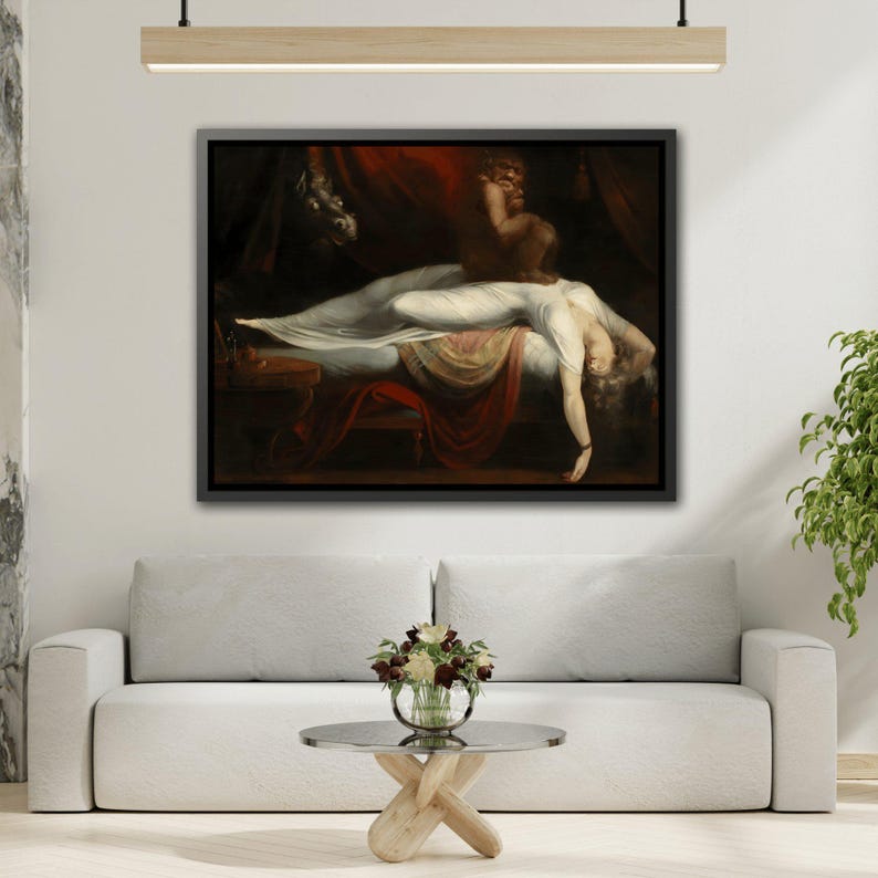 Henry Fuseli Nightmare - Framed Canvas Wall Art Print Reproduction in ...