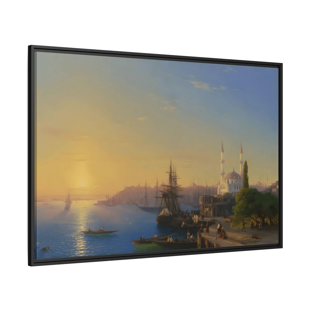 Ivan Aivazovsky View of Constantinople Russian Watercolor Sunset ...