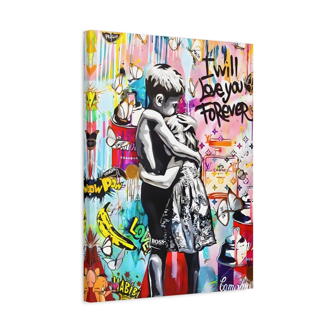 Banksy I Will Love You Forever - Canvas Wall Art Print Reproduction - Etsy
