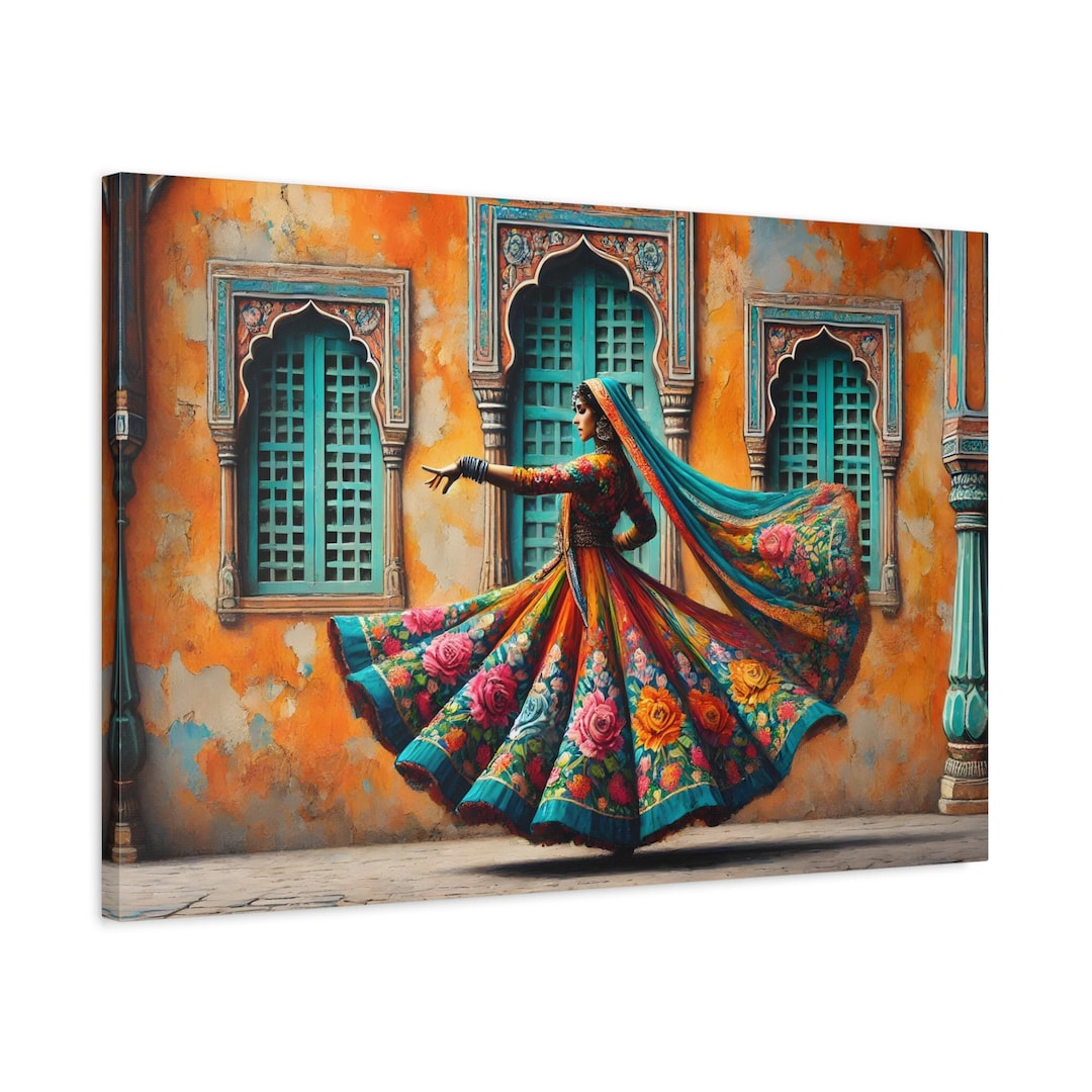Indian Dancer Canvas Print – Rajasthan Lady Wall Art - Etsy
